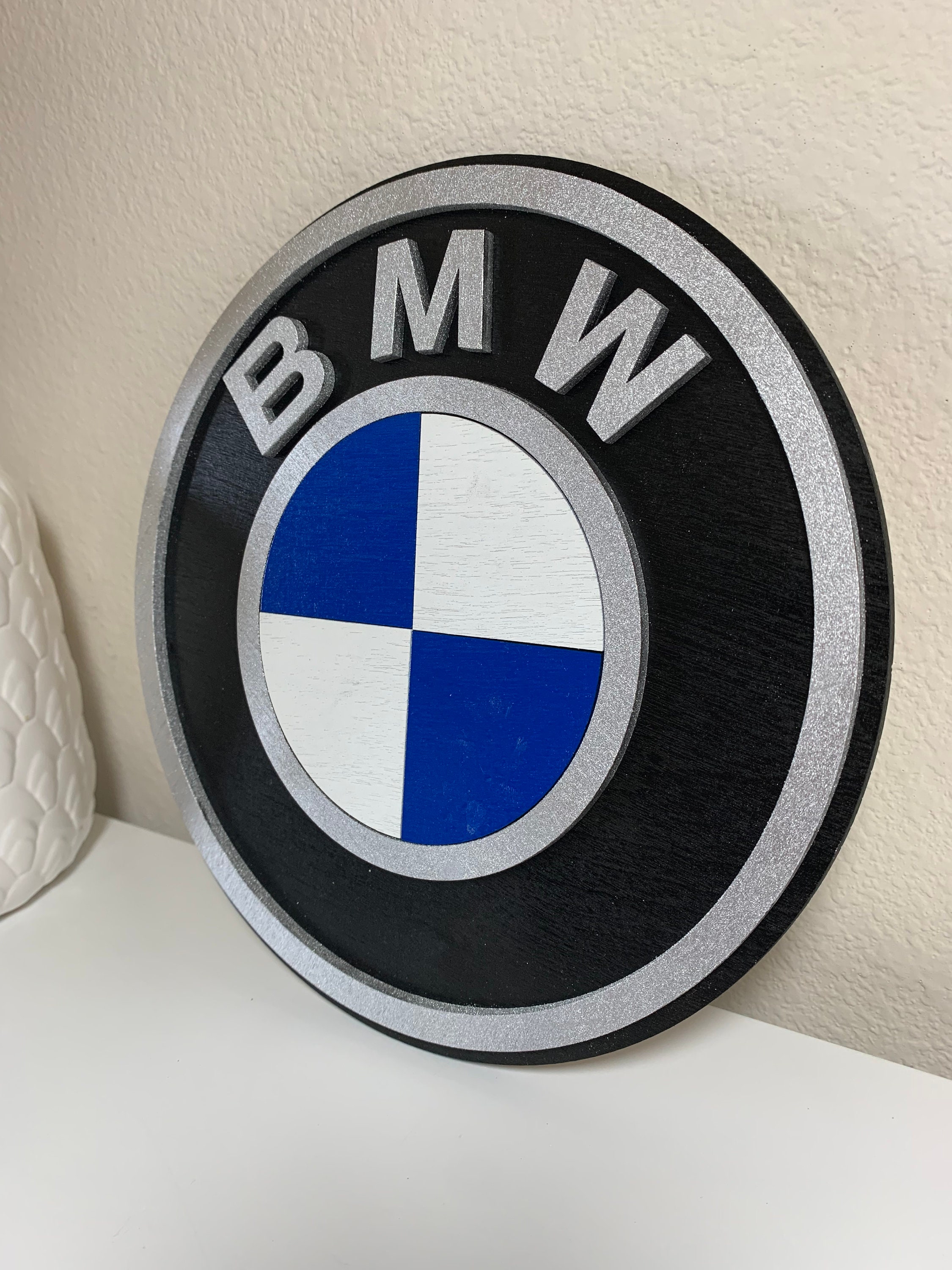 BMW Emblem Sign Wall Art, German Car Logo, Garage Wall Sign, Mancave ...