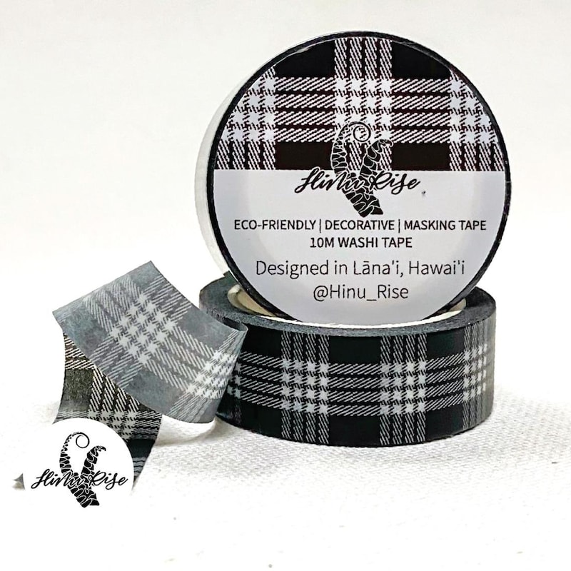 Plaid Washi Tape Black - Etsy