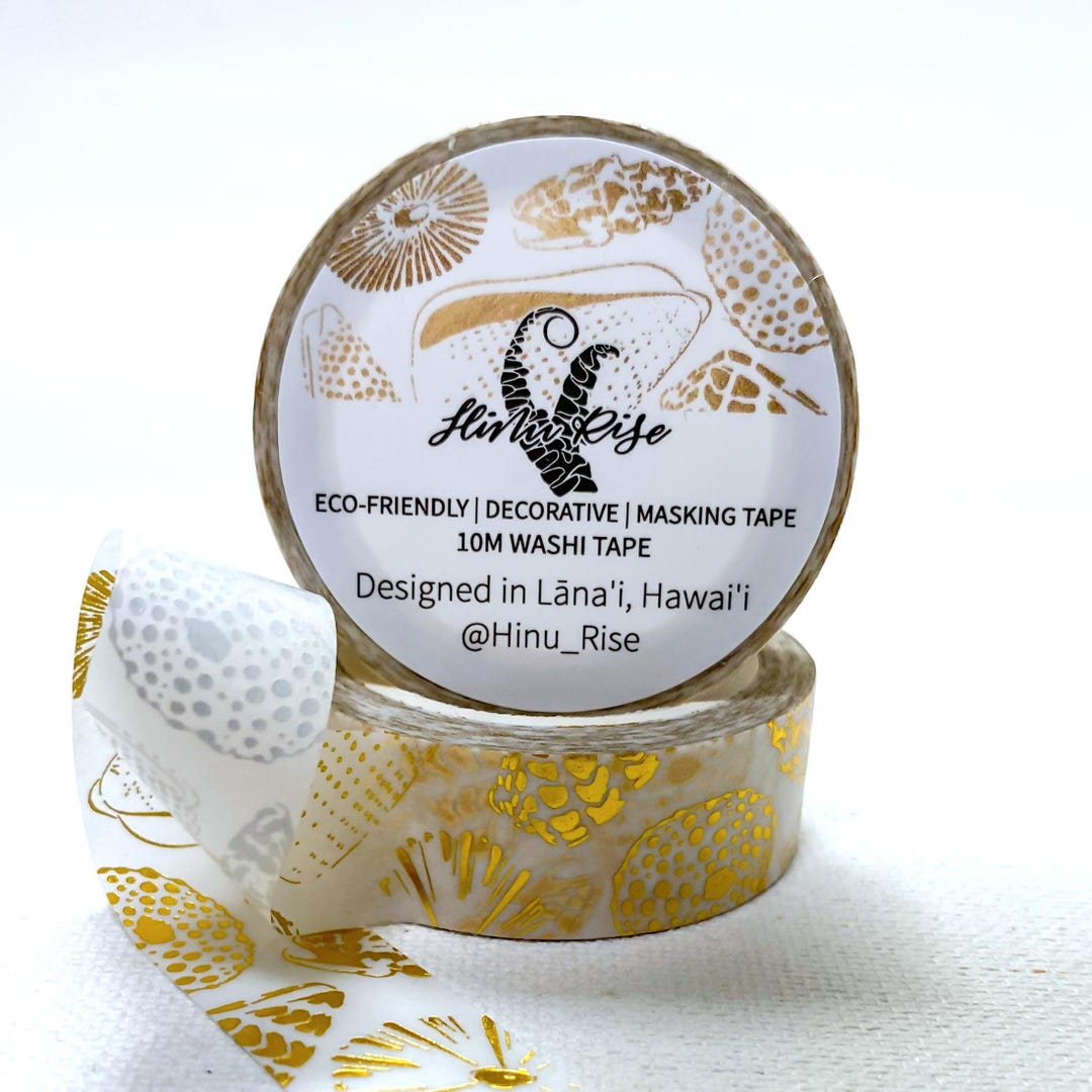 Gold Foil Washi Tape, Gold Shell Washi Tape, Hawaii Shell Washi Tape ...