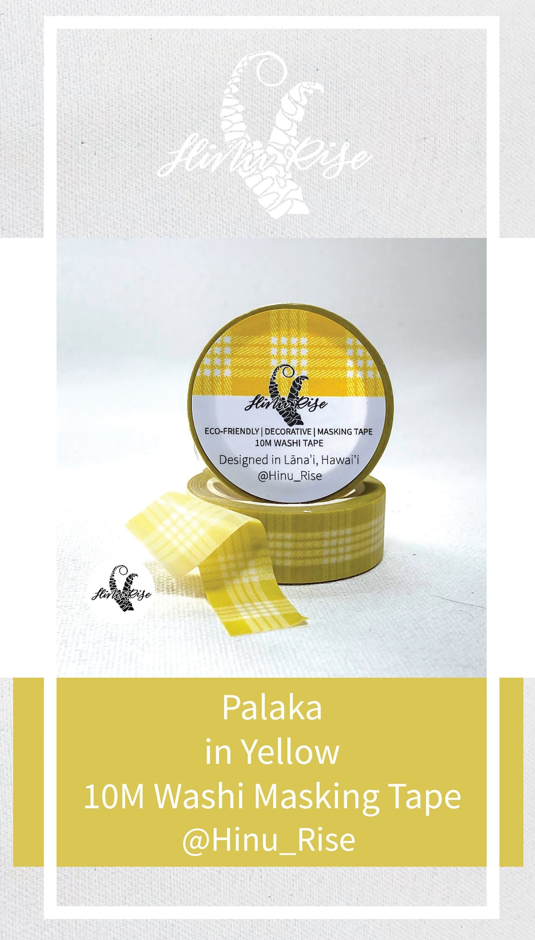 Yellow Palaka Plaid Washi Tape - Hawaiian Inspired (10mx15mm) - Etsy