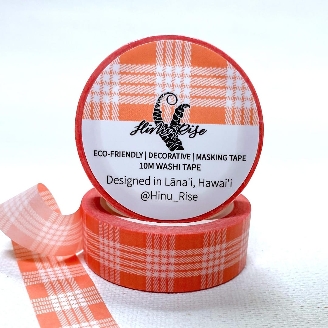 Orange Palaka Plaid Washi Tape: Hawaiian Design (15mmx10m) - Etsy