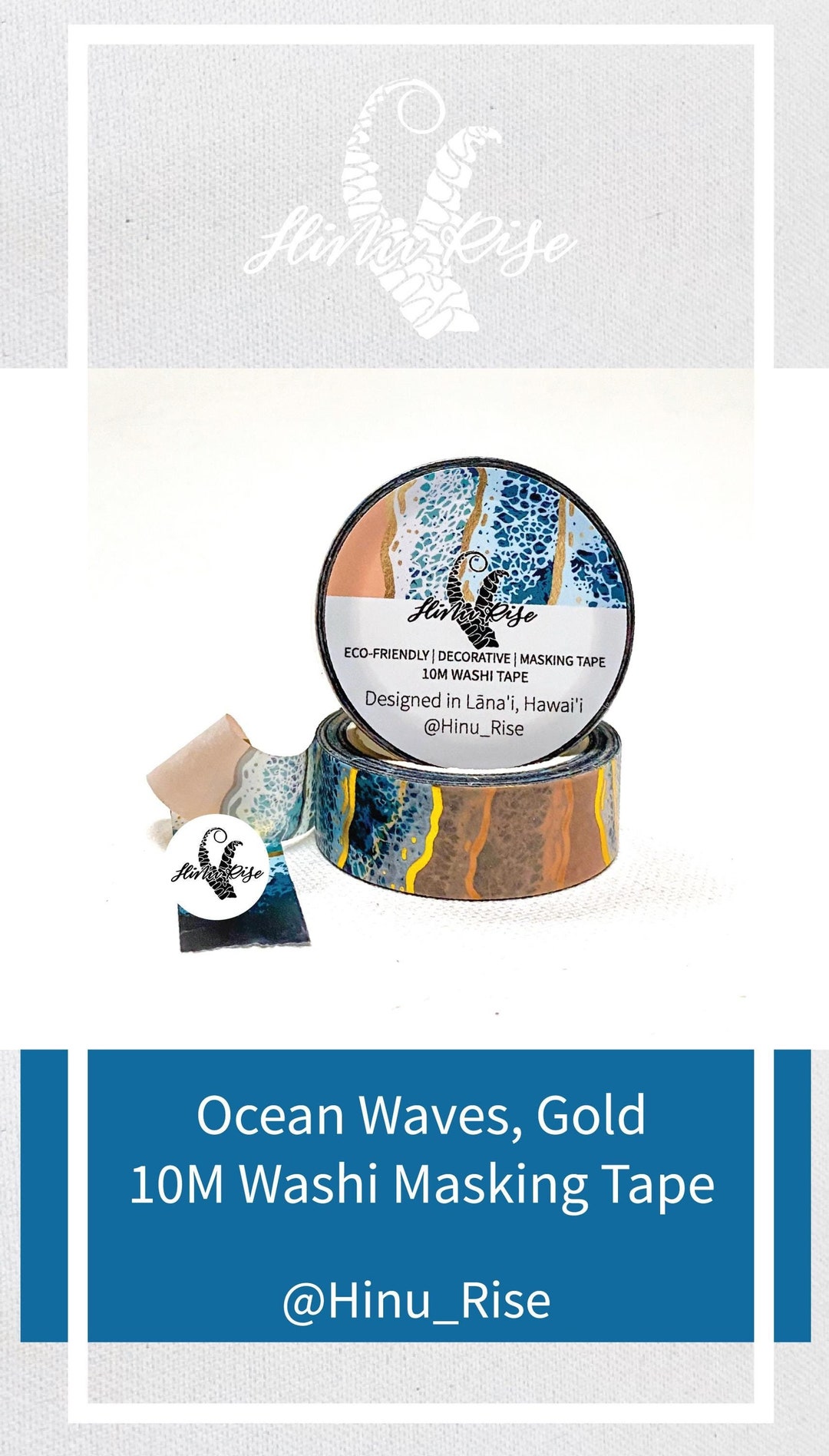 Ocean Washi Tape, Resin Waves Washi Tape, Ocean Waves Sand, Gold Waves ...