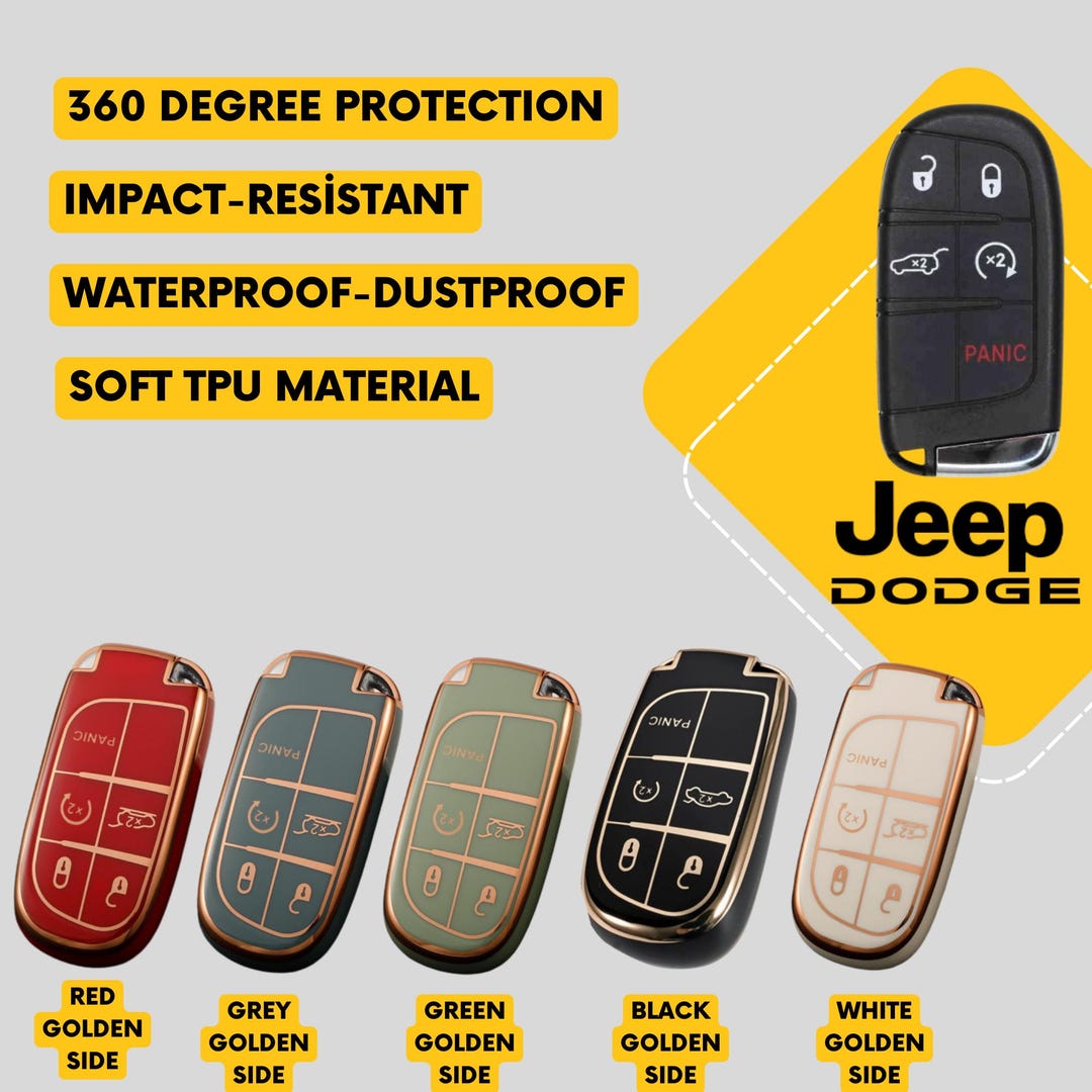 JEEP - DODGE Key Fob Cover for 2011–2023 Jeep Cherokee, Grand Cherokee ...