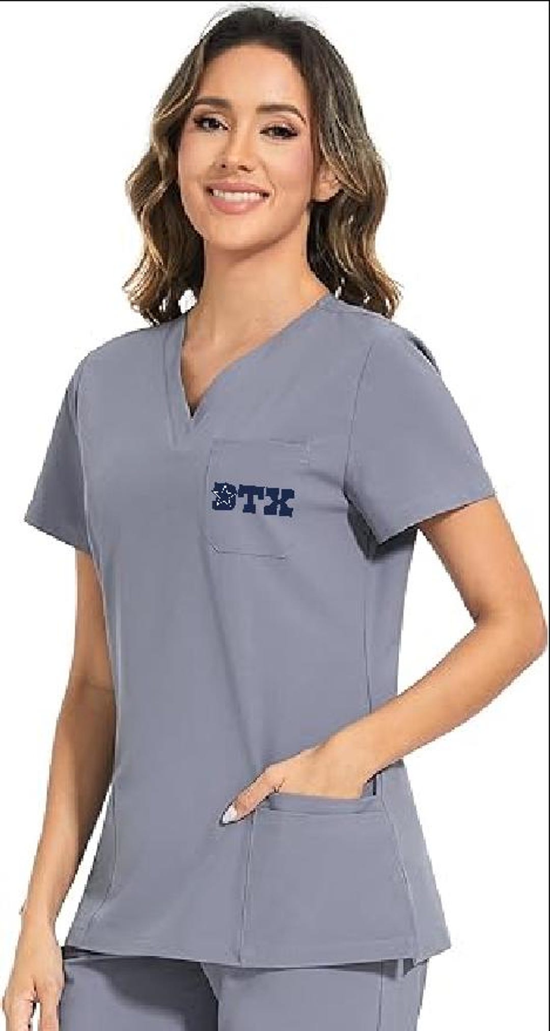 Dallas Football Cowboys Medical Scrubs Shirt - DTX - Women's Sizes - Etsy