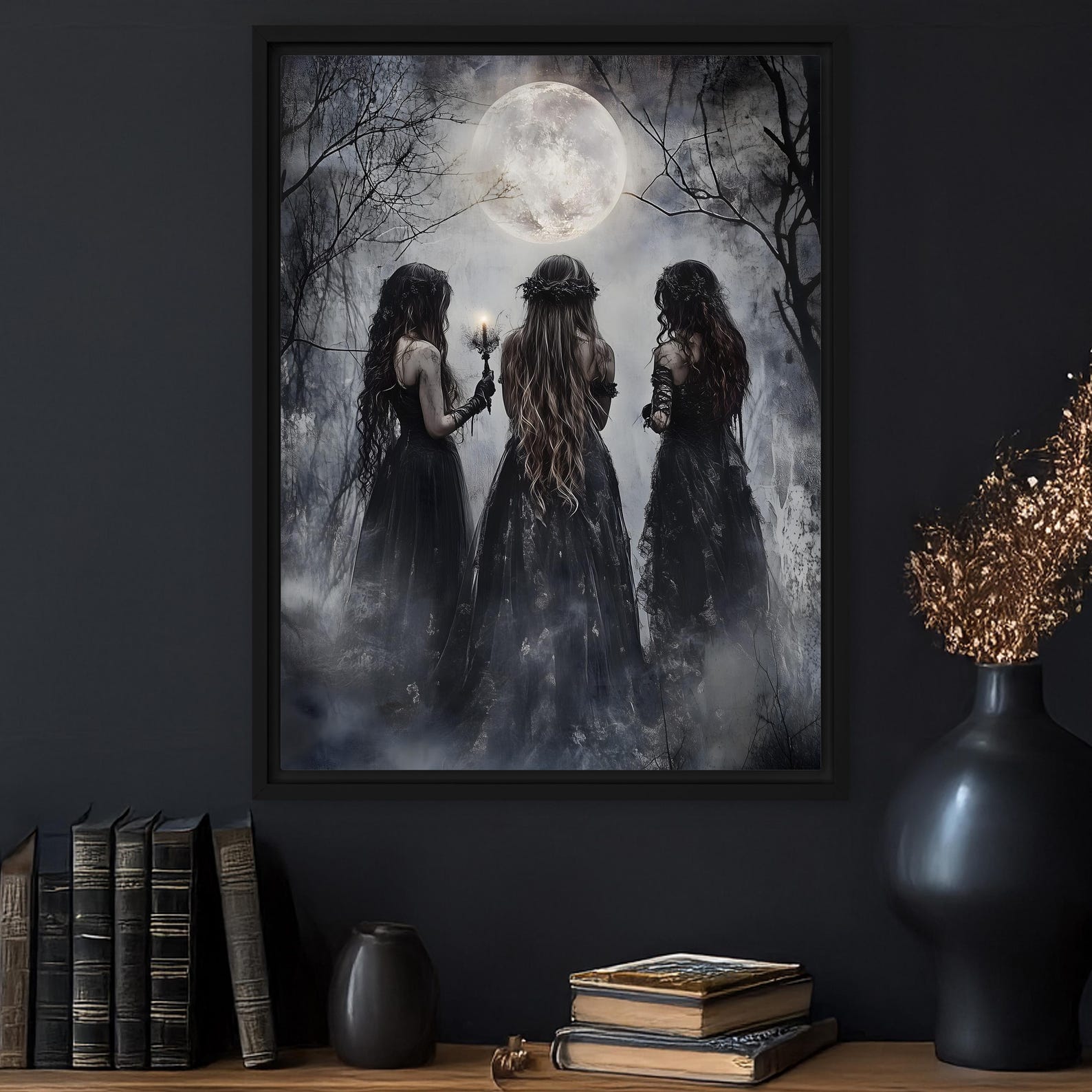 Moonlight Gathering the Coven 2, Fine Art Print or Canvas, Optional ...