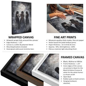 Moonlight Gathering the Coven 2, Fine Art Print or Canvas, Optional ...