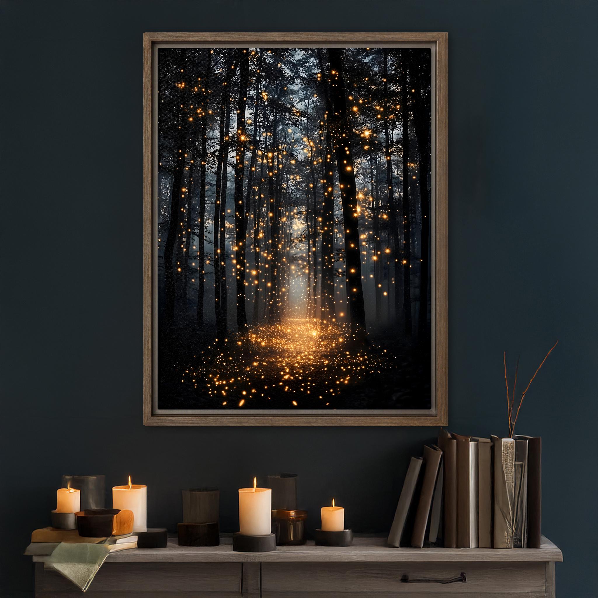 Enchanted Forest With Fireflies Fine Art Print or Canvas 3, Optional ...