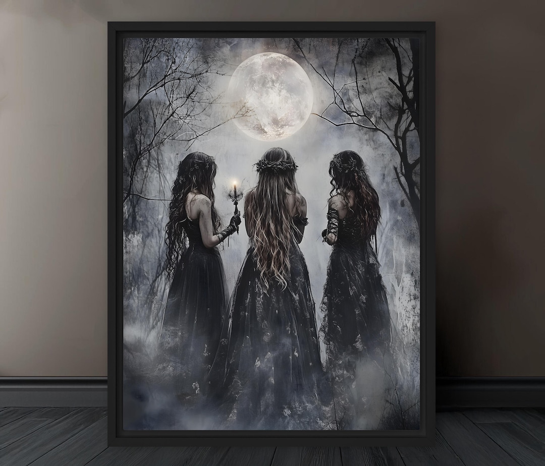 Moonlight Gathering the Coven 2, Fine Art Print or Canvas, Optional ...