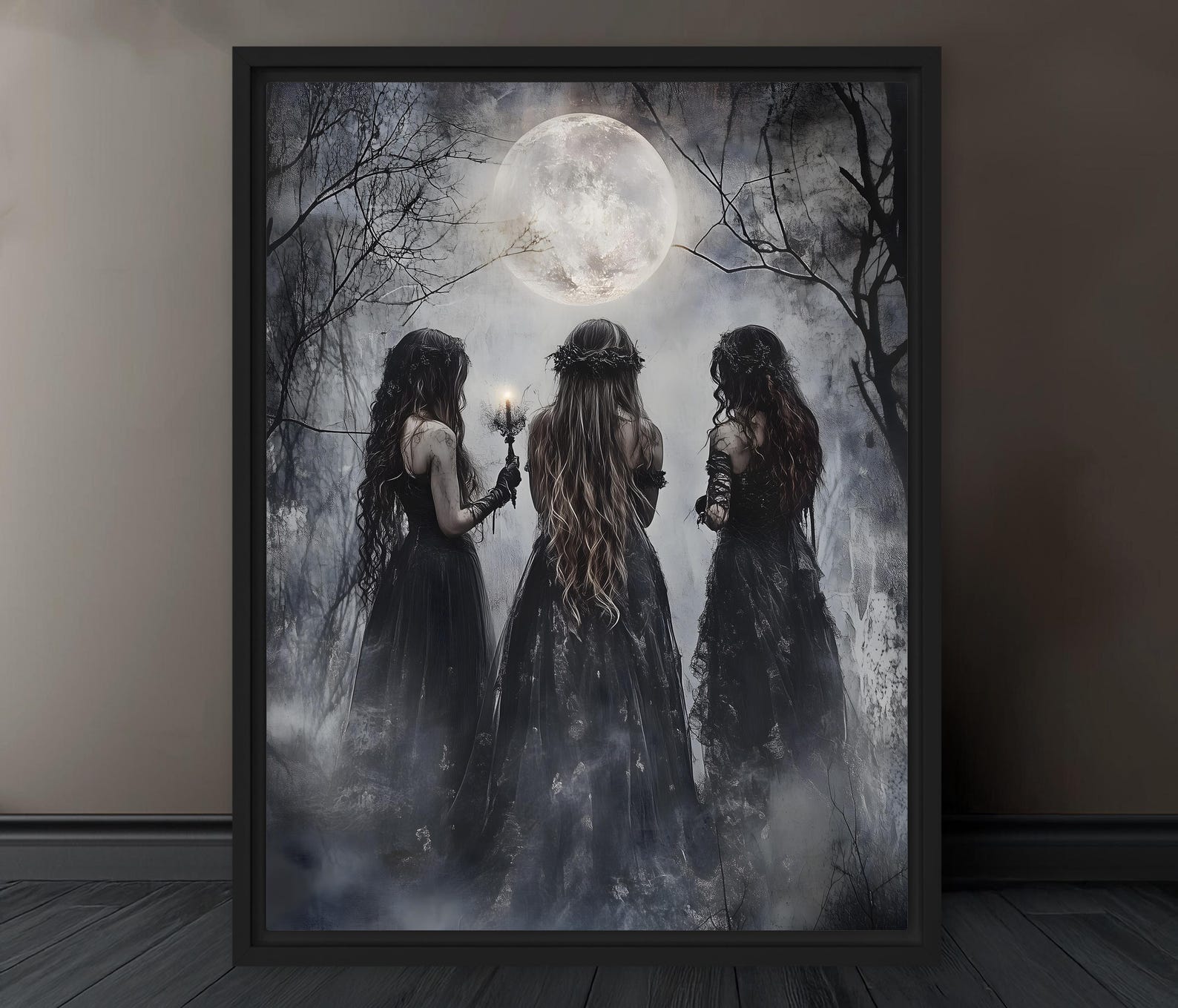 Moonlight Gathering the Coven 2, Fine Art Print or Canvas, Optional ...