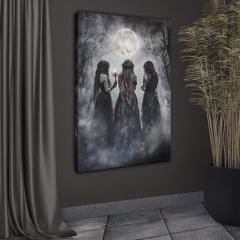 Moonlight Gathering the Coven 2, Fine Art Print or Canvas, Optional ...