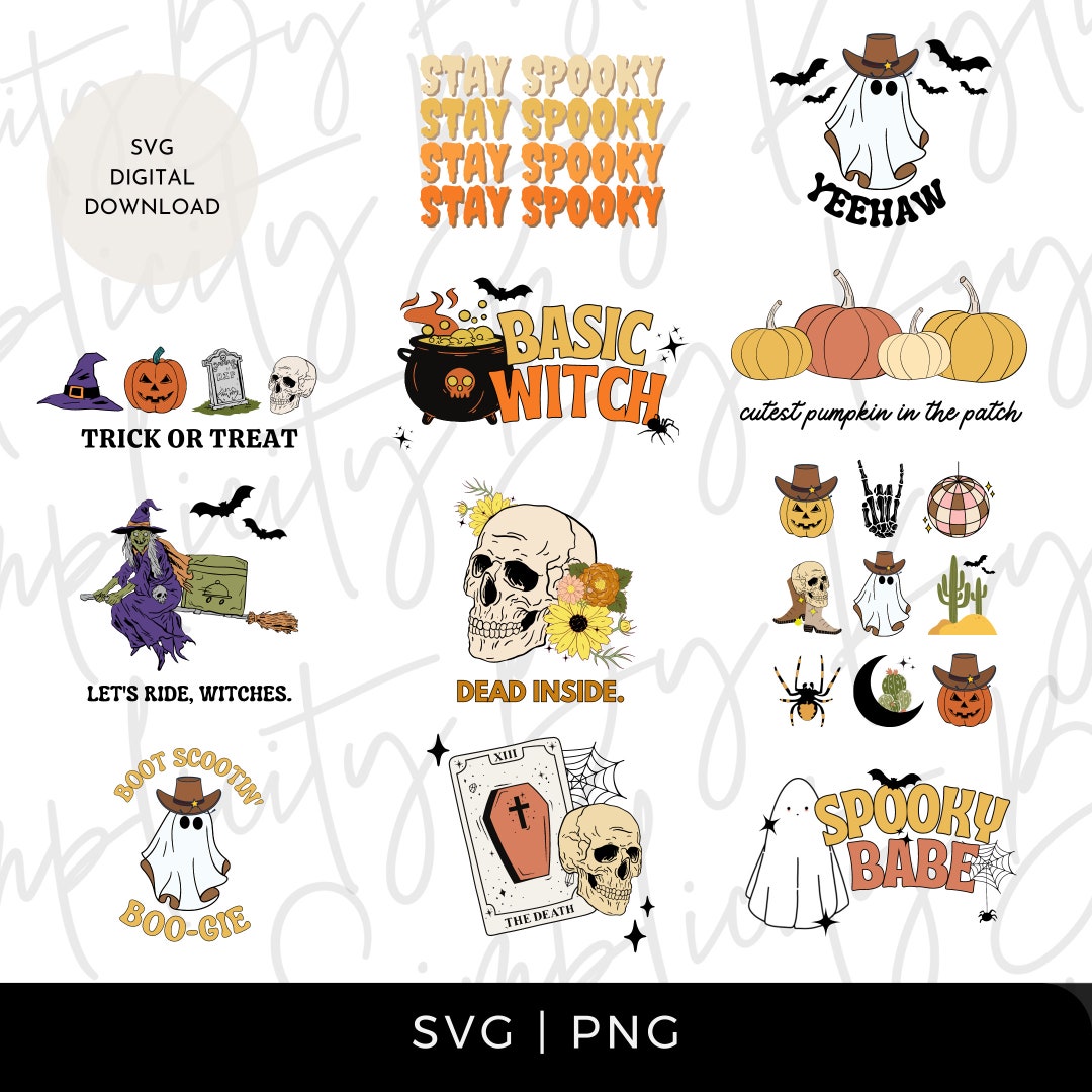 Halloween SVG Bundle, Spooky Svg, Ghost Svg, Pumpkin Svg, Halloween SVG ...