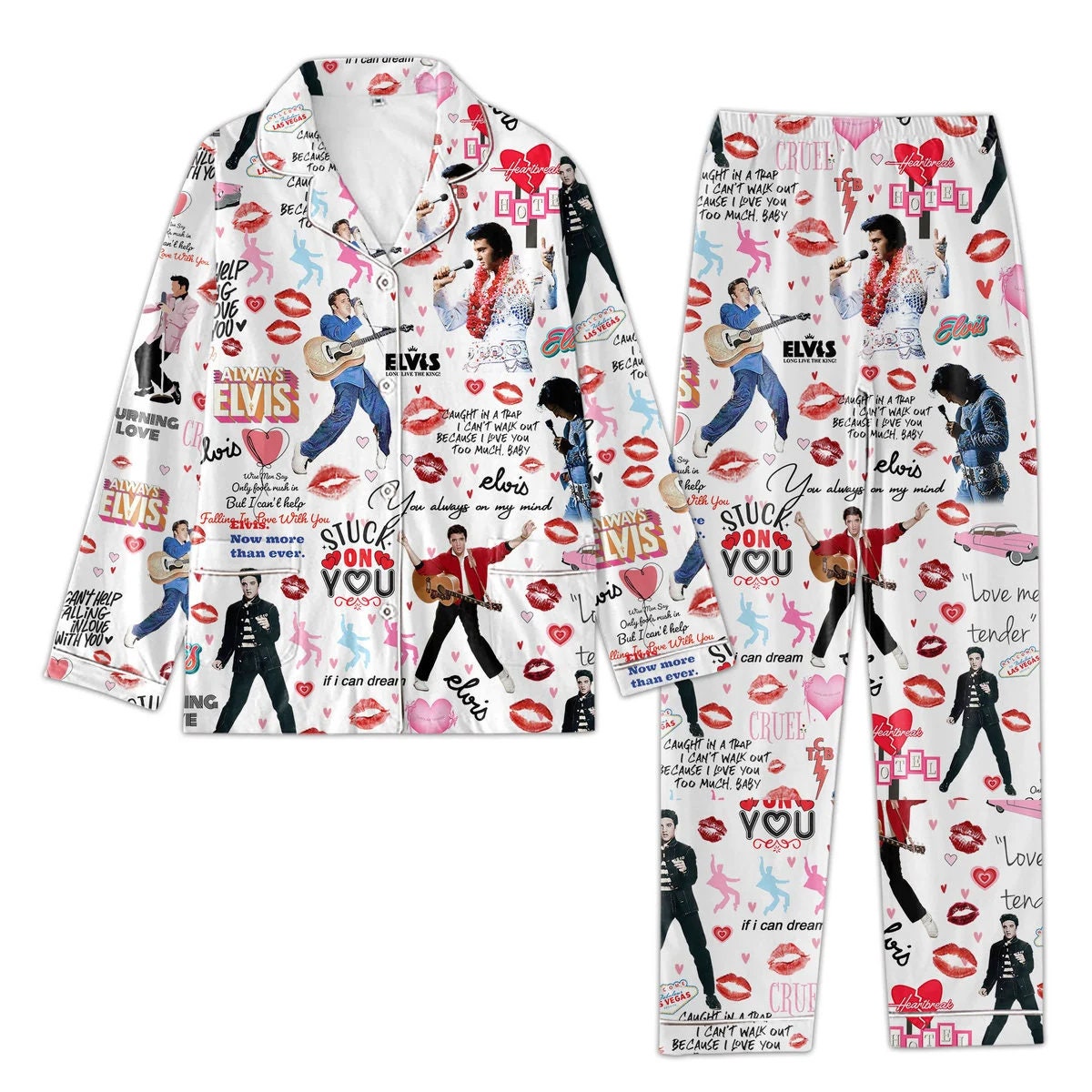 Elvis Pajamas Set Elvis Christmas Elvis Presley Elvis Presley Lovers ...