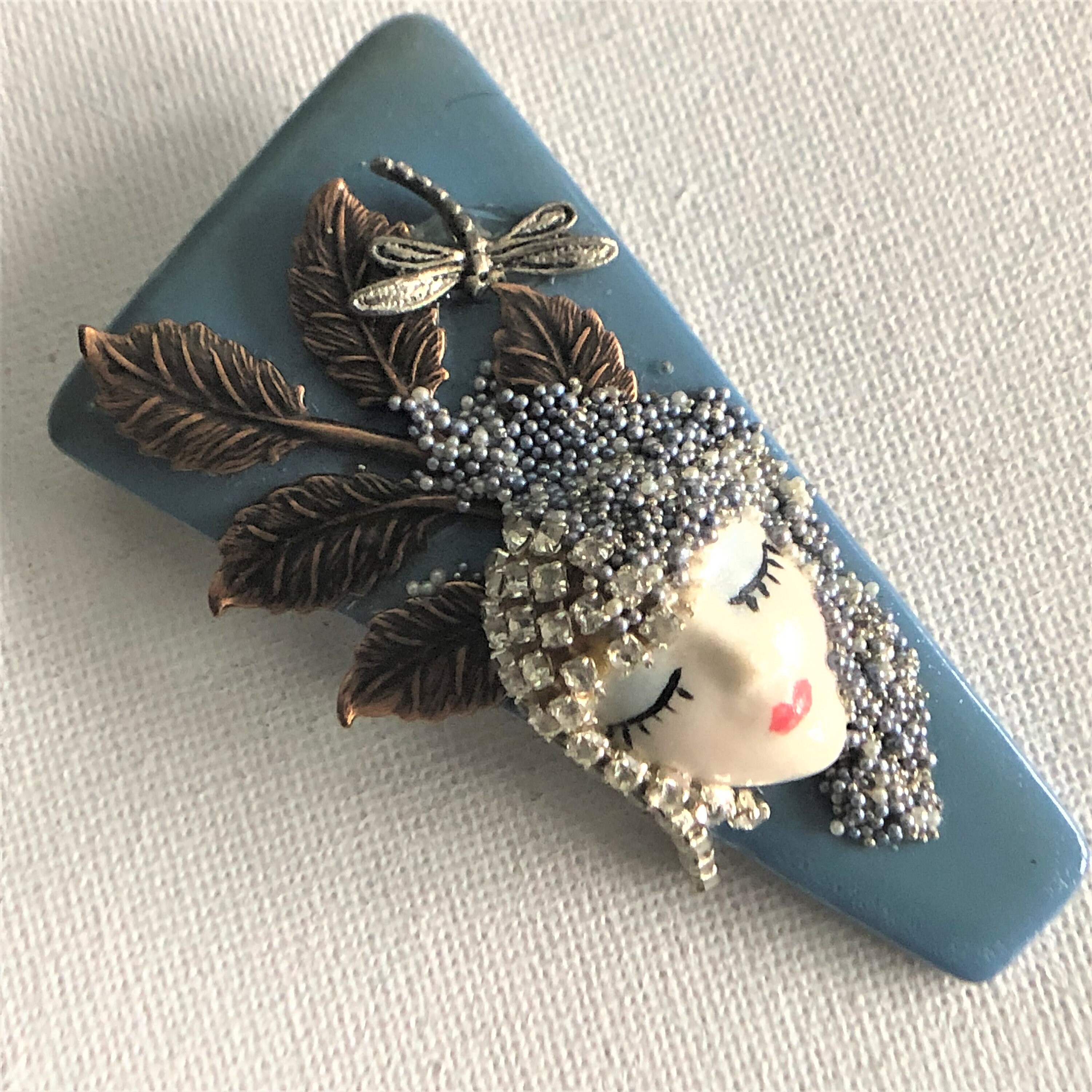 Mary Frances Signed Hand-painted Flapper Porcelain Cameo With ...