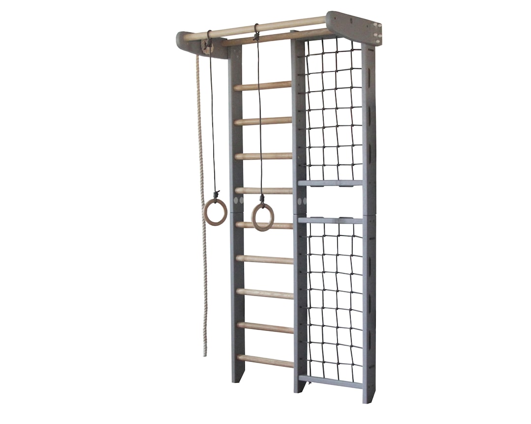 Montessori Wall Bars Double Grey for Kids 225 Cm Climber - Etsy