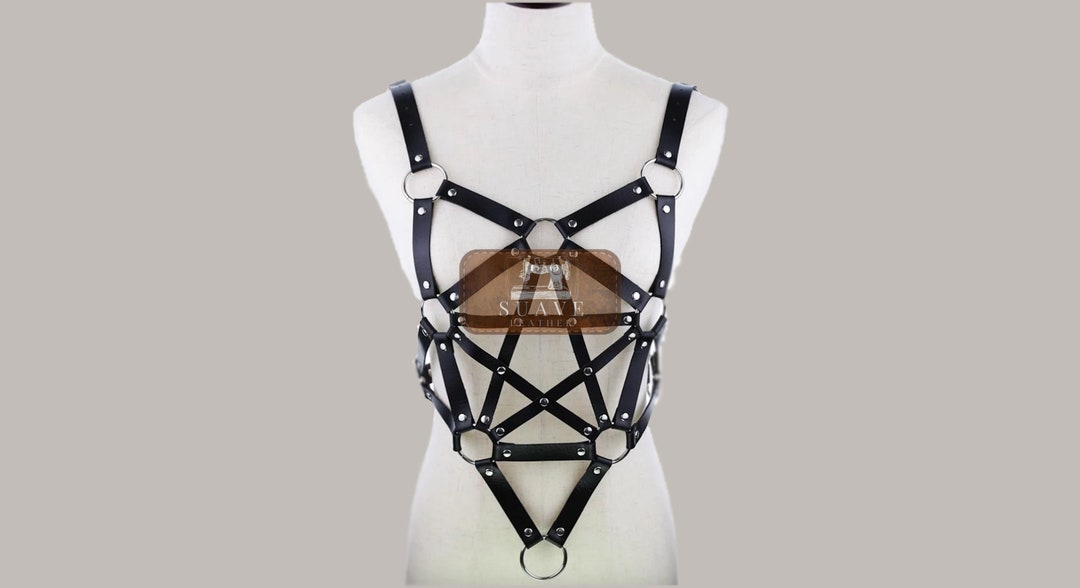 Unisex Leather David Star Harness Genuine Leather Chest - Etsy