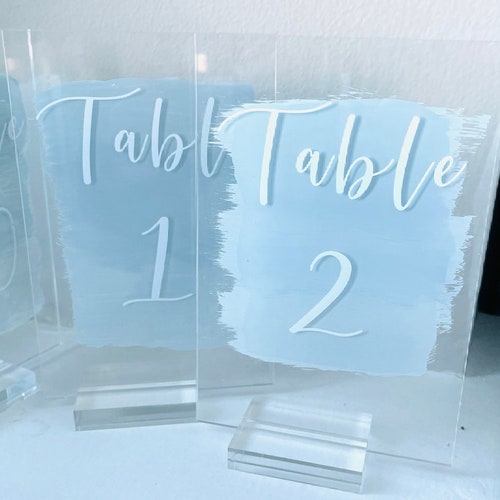 Royal Blue Wedding Blue Table Numbers Watercolor Beach - Etsy