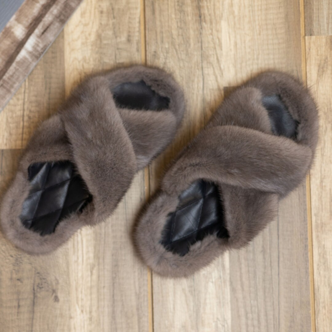 Real Mink Fur Slides, Real Fur Slippers, Mink Fur Slides, Real Fur ...