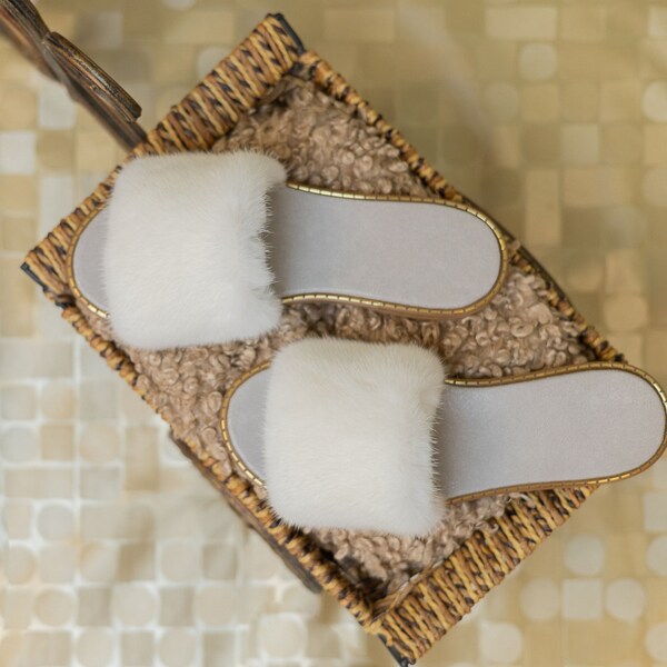 Mink Fur Slides - Etsy