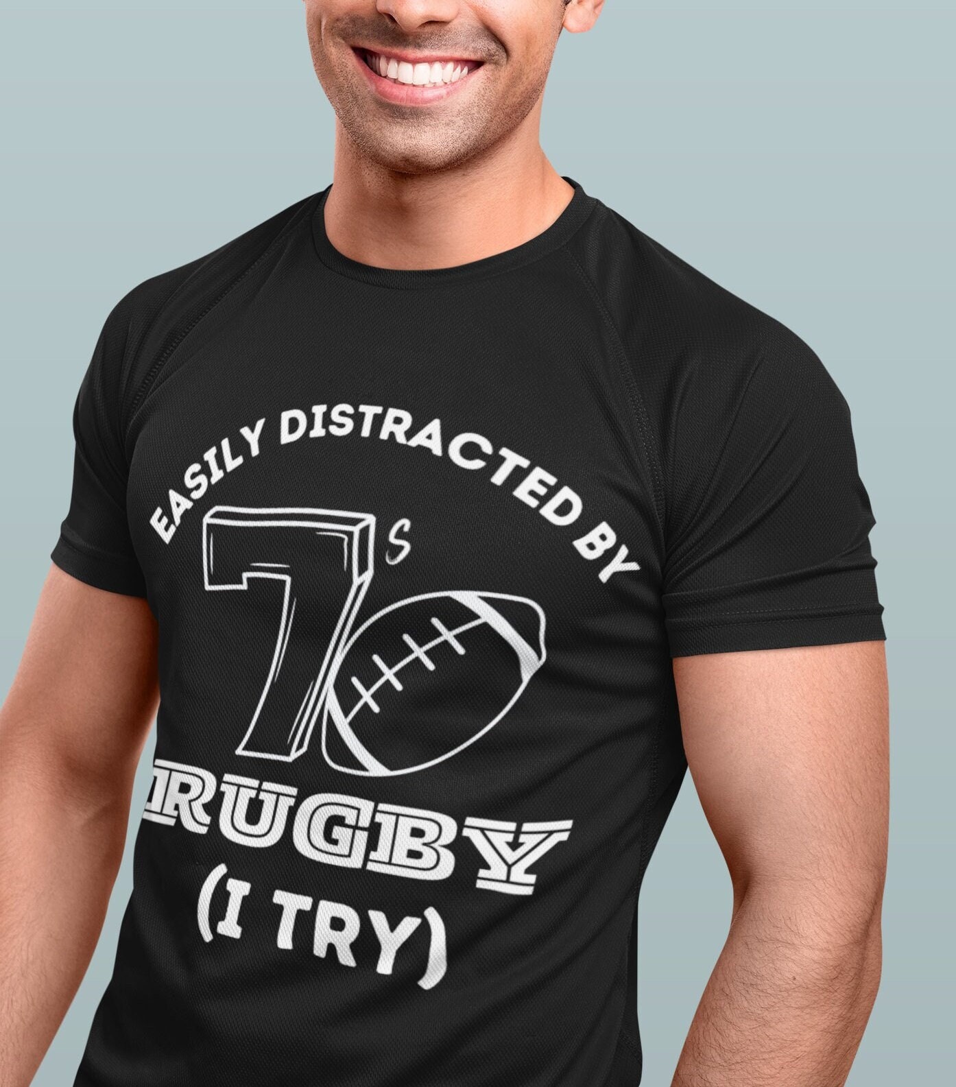 Rugby 7's Tee Shirt, Distracted by Rugby Tee Shirt, 7's Rugby Lovers ...