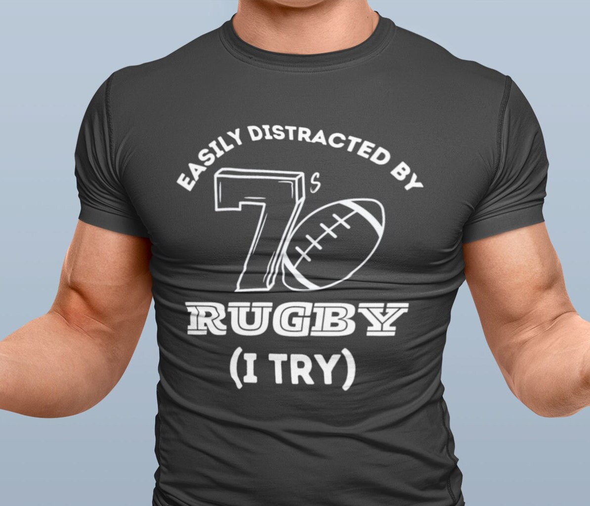 Rugby 7's Tee Shirt, Distracted by Rugby Tee Shirt, 7's Rugby Lovers ...