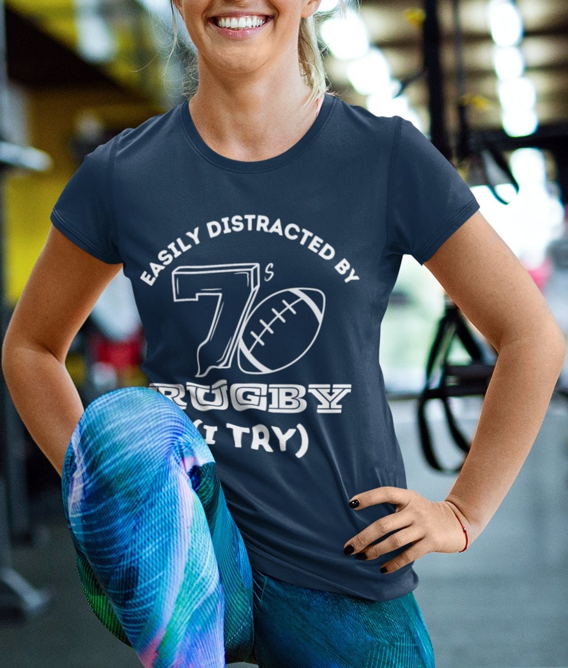 Rugby 7's Tee Shirt, Distracted by Rugby Tee Shirt, 7's Rugby Lovers ...