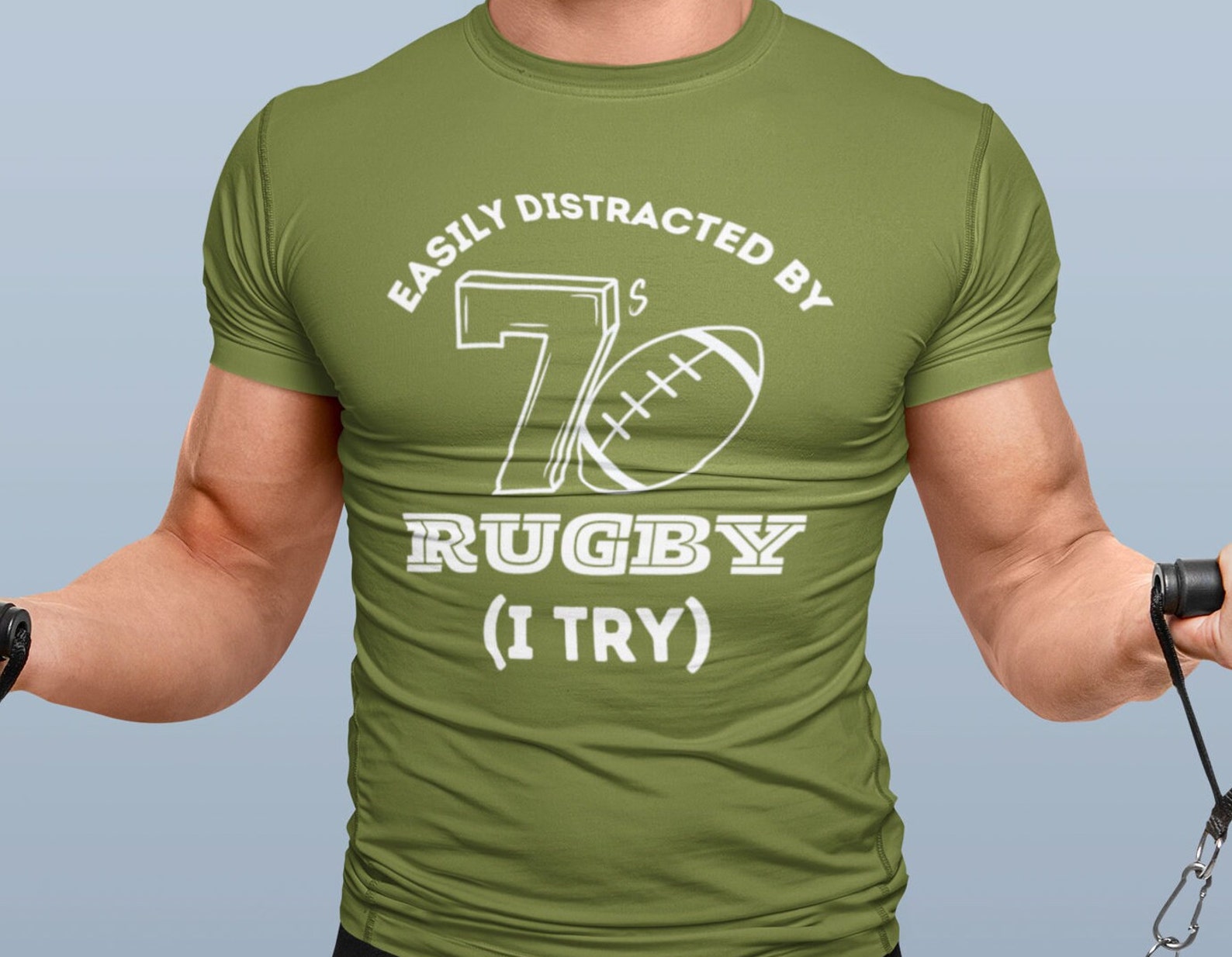 Rugby 7's Tee Shirt, Distracted by Rugby Tee Shirt, 7's Rugby Lovers ...
