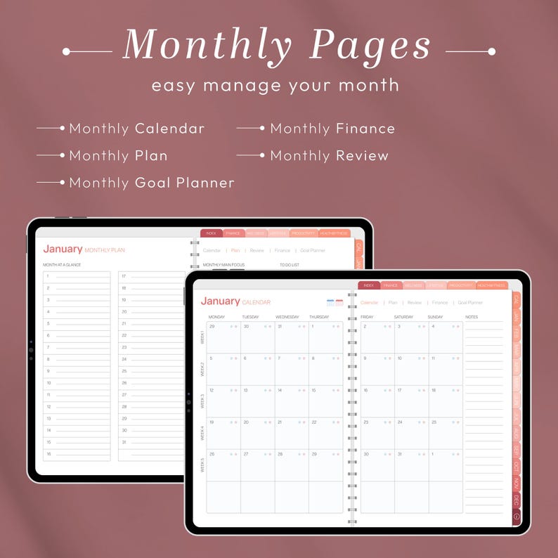 Simple 2026 iPad Digital Planner Landscape | iPad Planner 2026 ...
