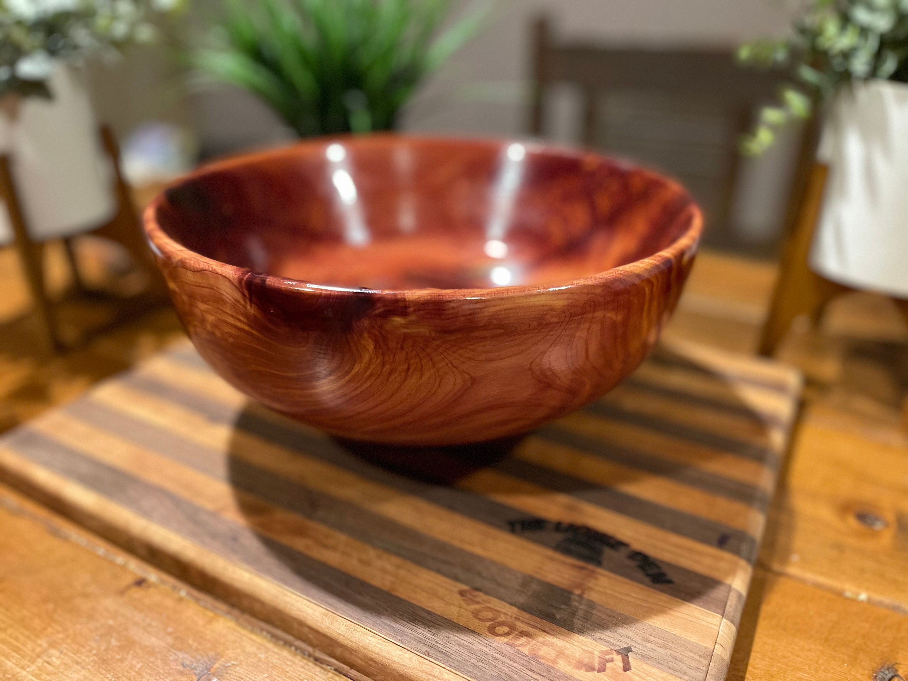 Wood Bowl Red Juniper Big Handmade - Etsy