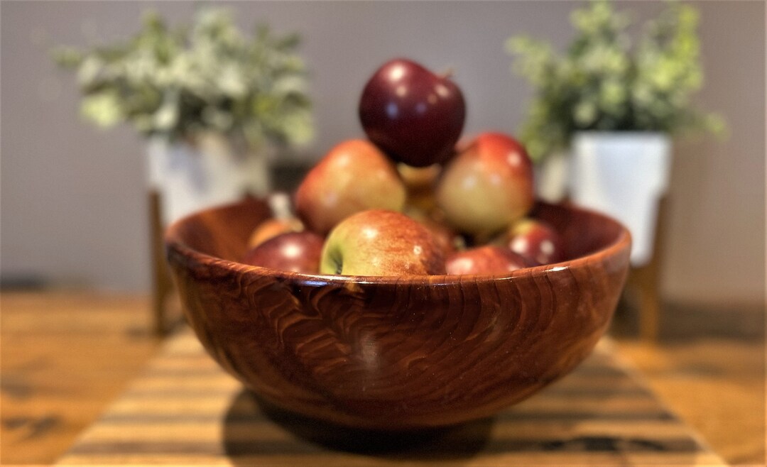 Wood Bowl Red Juniper Big Handmade - Etsy