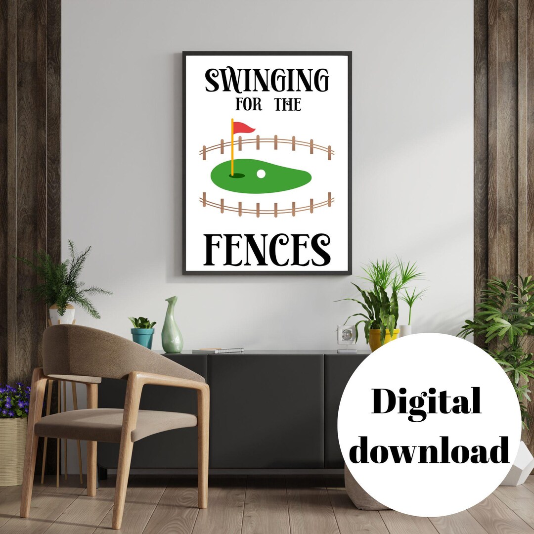 Swinging for the Fences Golf Wall Art, Golf Wall Art Digital Download ...