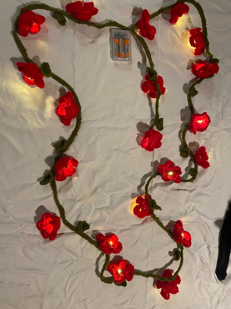 Interchangeable Crochet Flower String Lights - Etsy