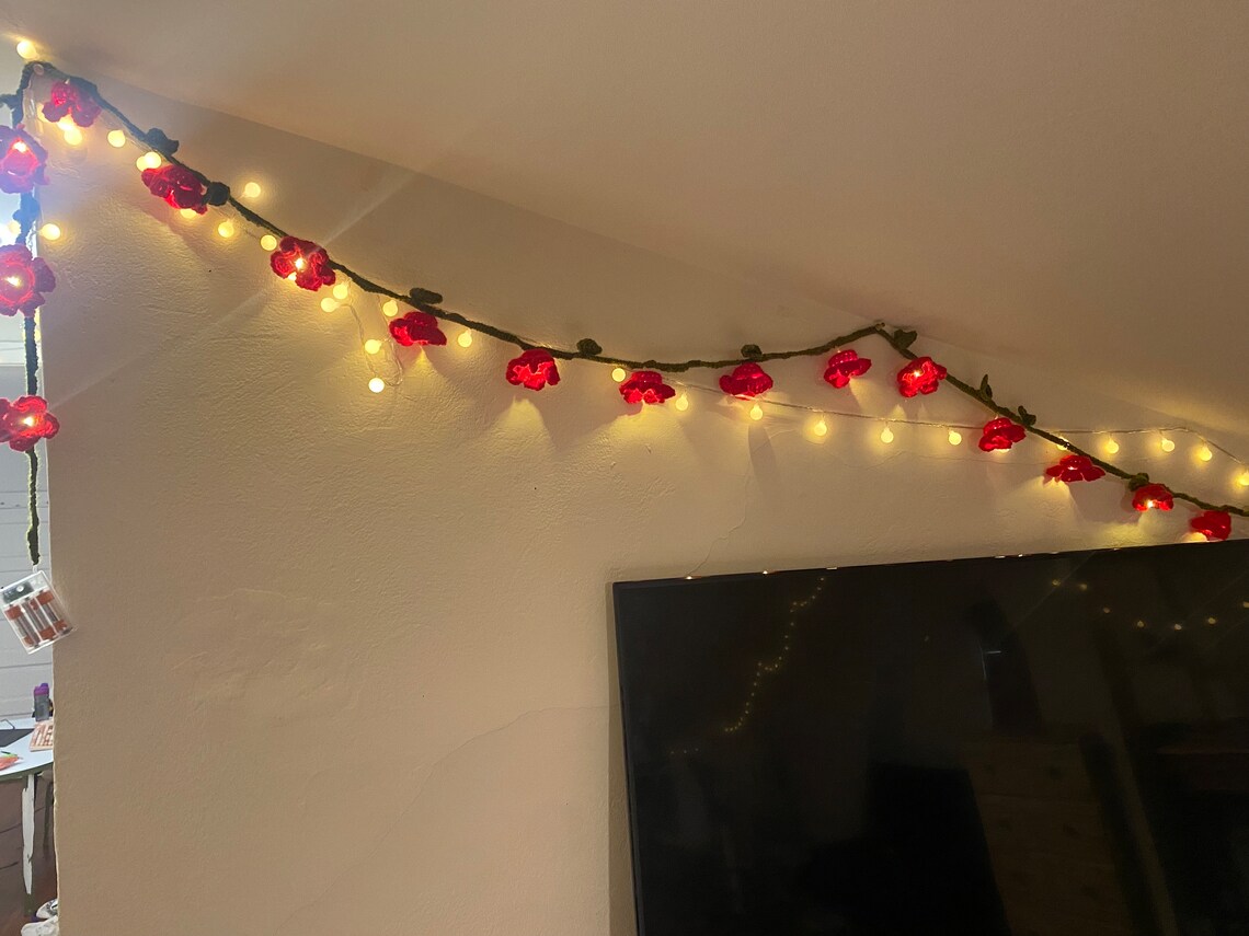 Interchangeable Crochet Flower String Lights - Etsy