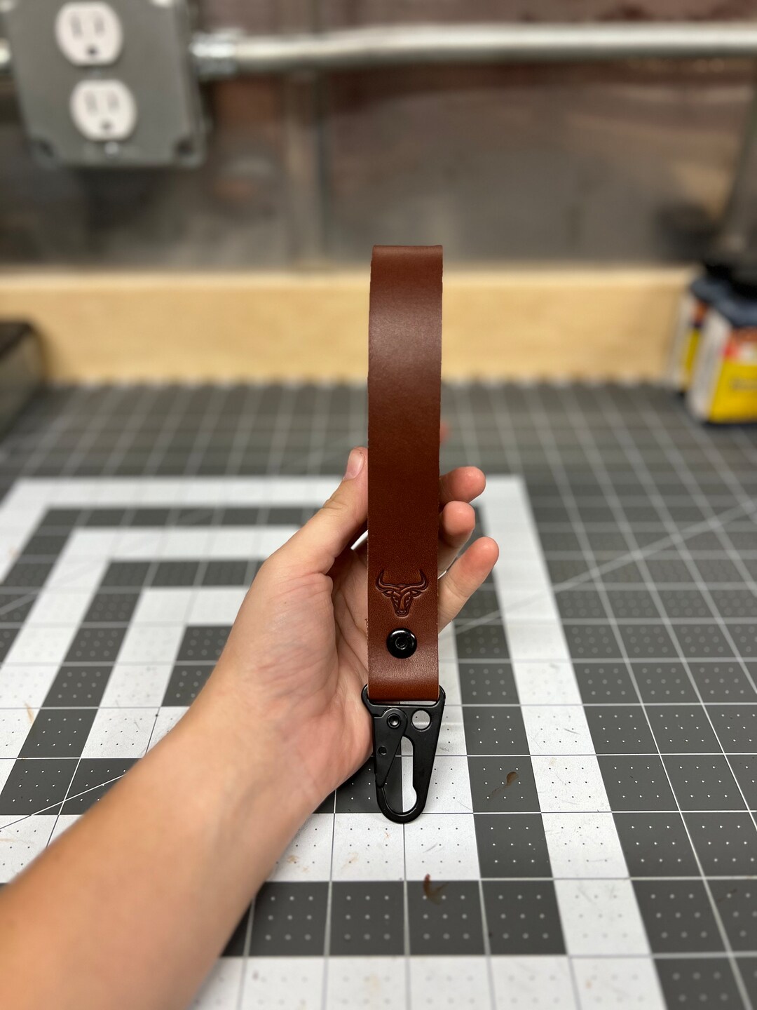 Handmade Leather Keychain Lanyard, Heavy Duty Keychain, Wrist Lanyard ...