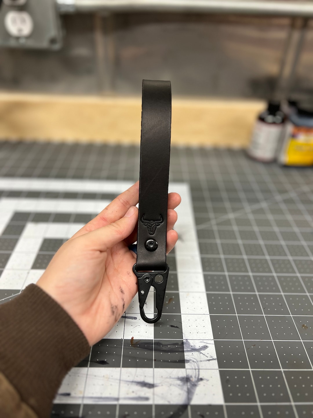 Handmade Leather Keychain Lanyard, Heavy Duty Keychain, Wrist Lanyard ...