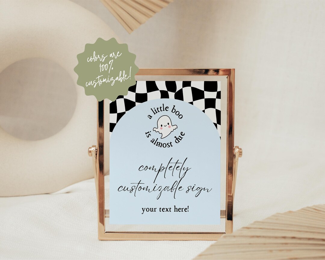 SABRINA | A Little Boo is Almost Due Baby Shower Customizable Sign ...
