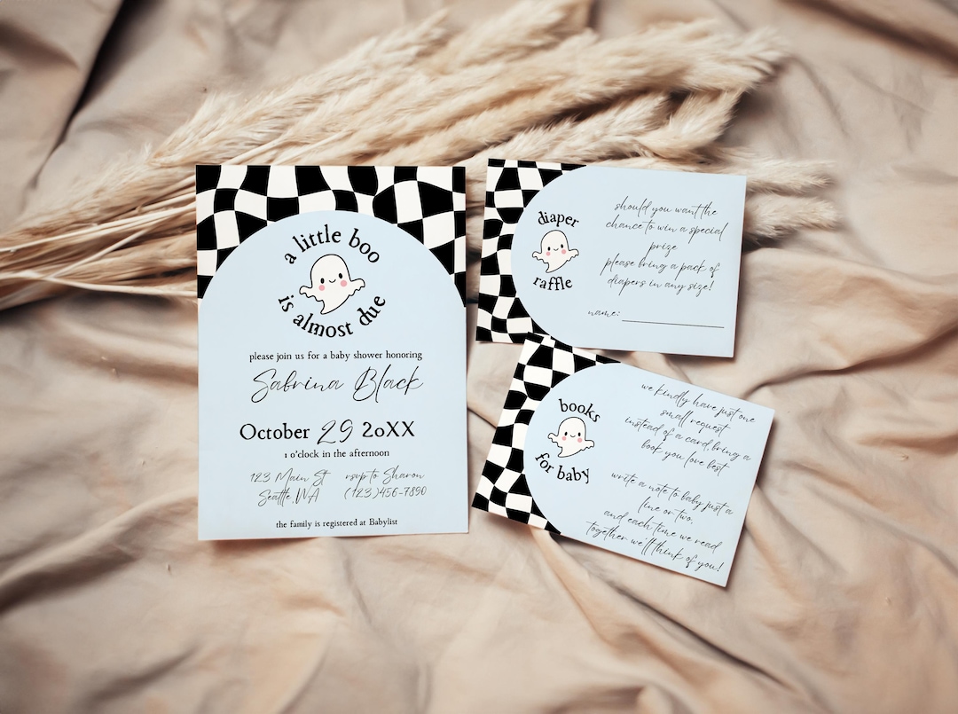 SABRINA | A Little Boo is Almost Due Baby Shower Bundle, Halloween Baby ...