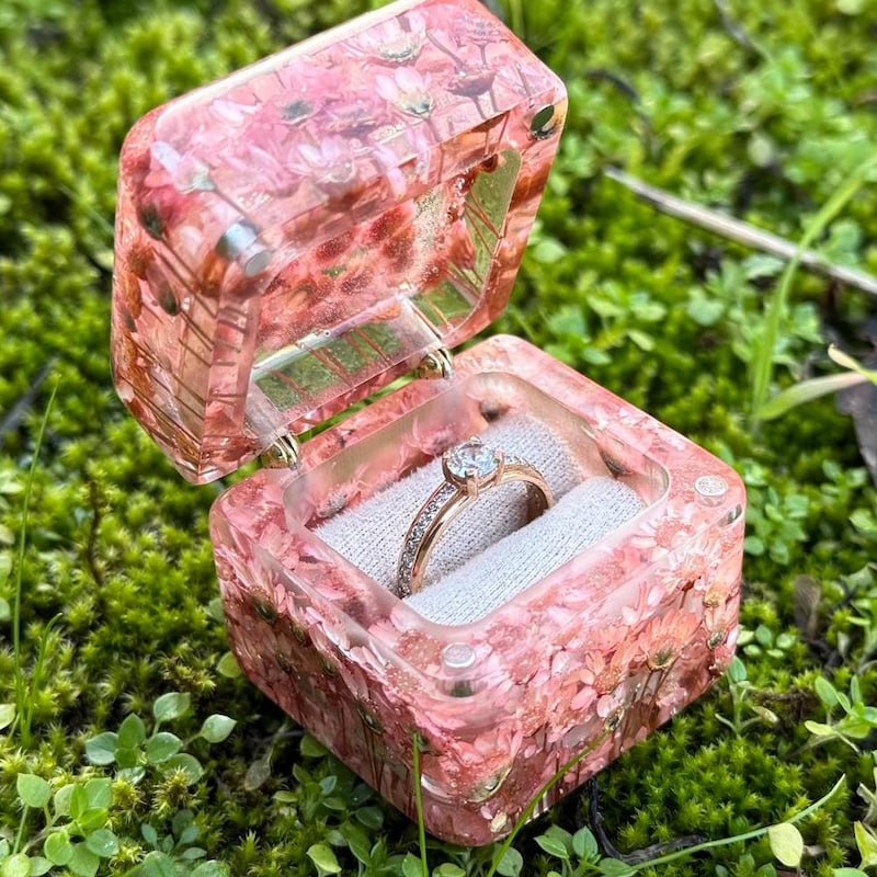 Pink Flower Ring - Etsy