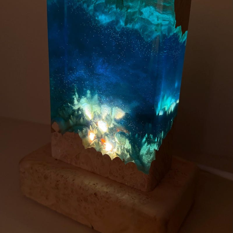Wood Resin Lamp - Etsy