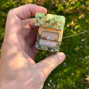 Engagement Ring Box, Proposal Ring Box, Single Ring Box, Light Blue ...