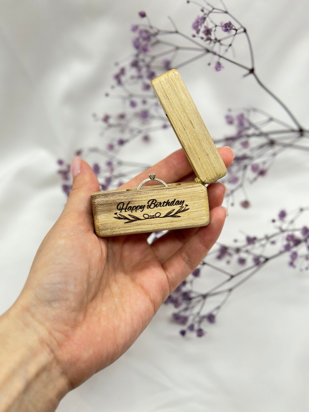 Proposal Ring Box With Engraving, Slim Proposal Ring Box, Ring Box ...