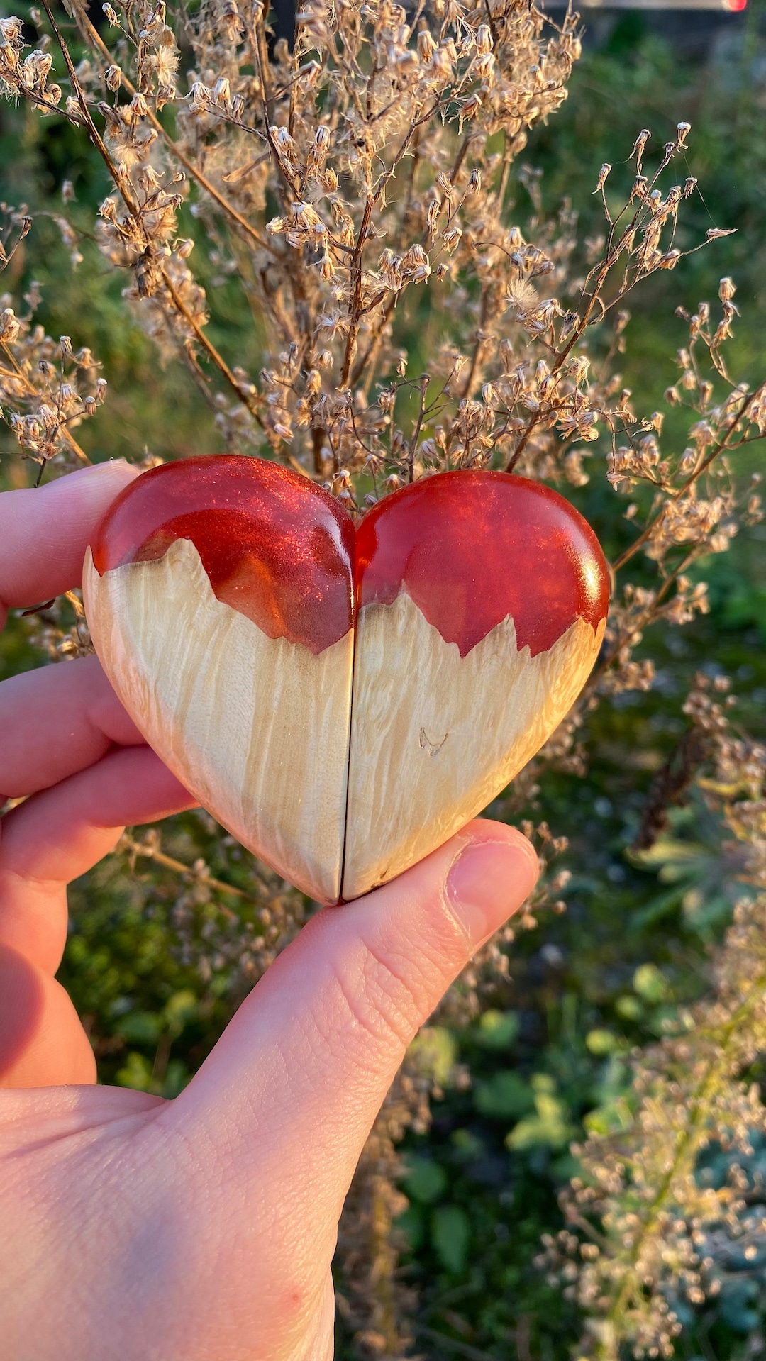 Epoxy Red Ring Box, Epoxy Ring Box, Heart Jewelry Box, Wedding Ring Box ...