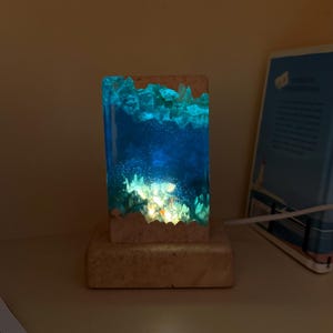 Ocean Theme Epoxy Night Light, Authentic Table Lamp, Deep Ocean Lamp ...