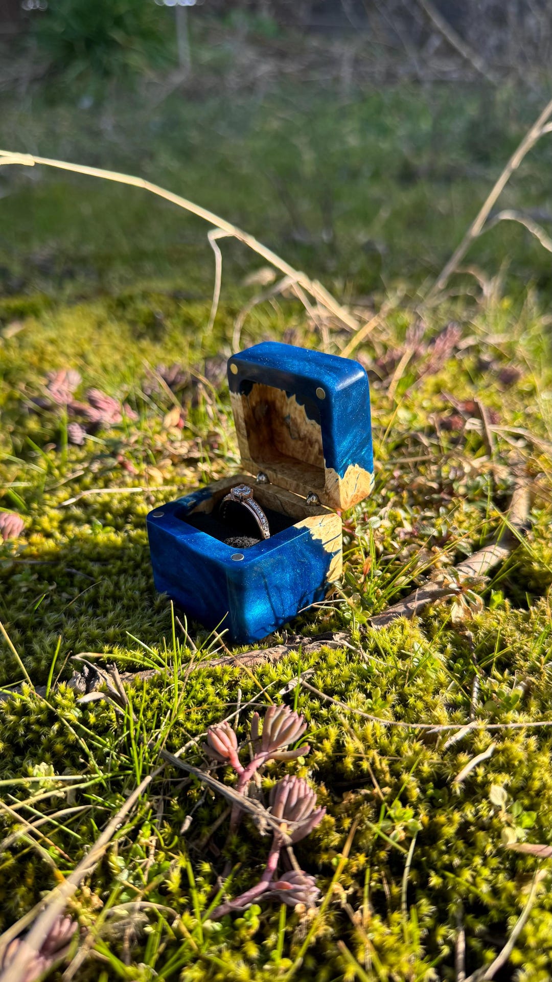 Custom Epoxy Ring Box, Wood Resin Case, Ring Bearer Box, Proposal Ring ...