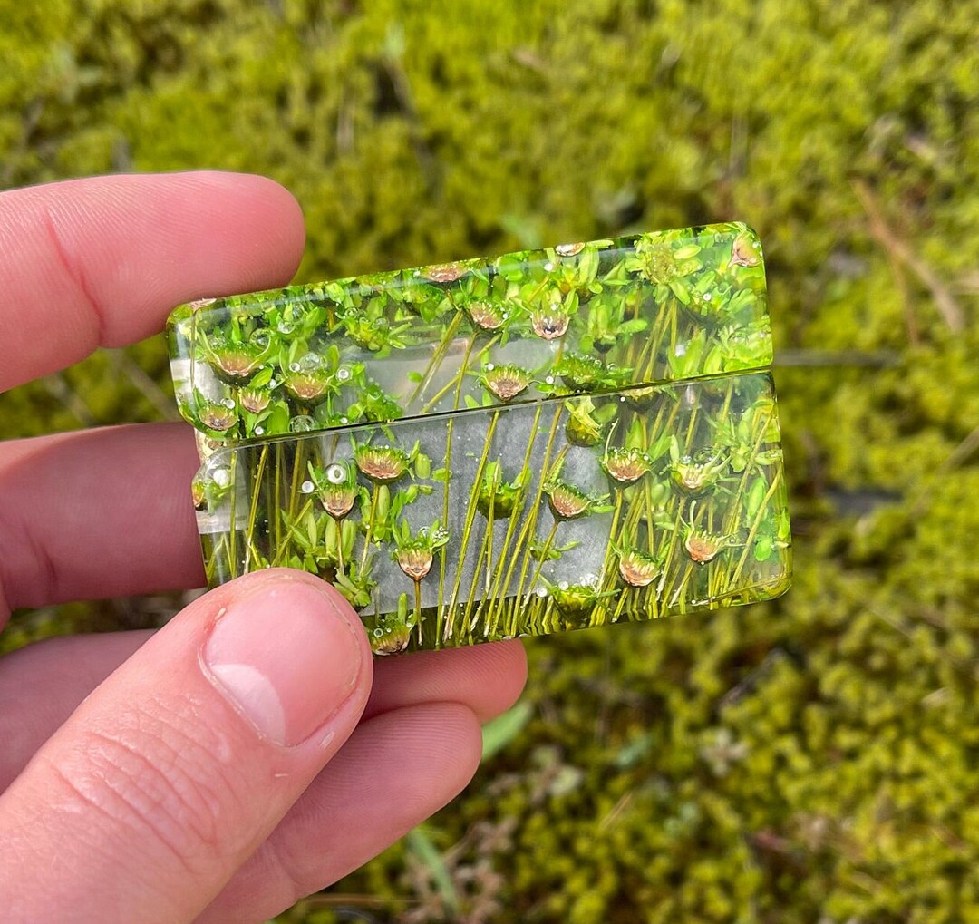 Slim Floral Ring Box, Proposal Epoxy Ring Box, Wildflower Case, Green ...