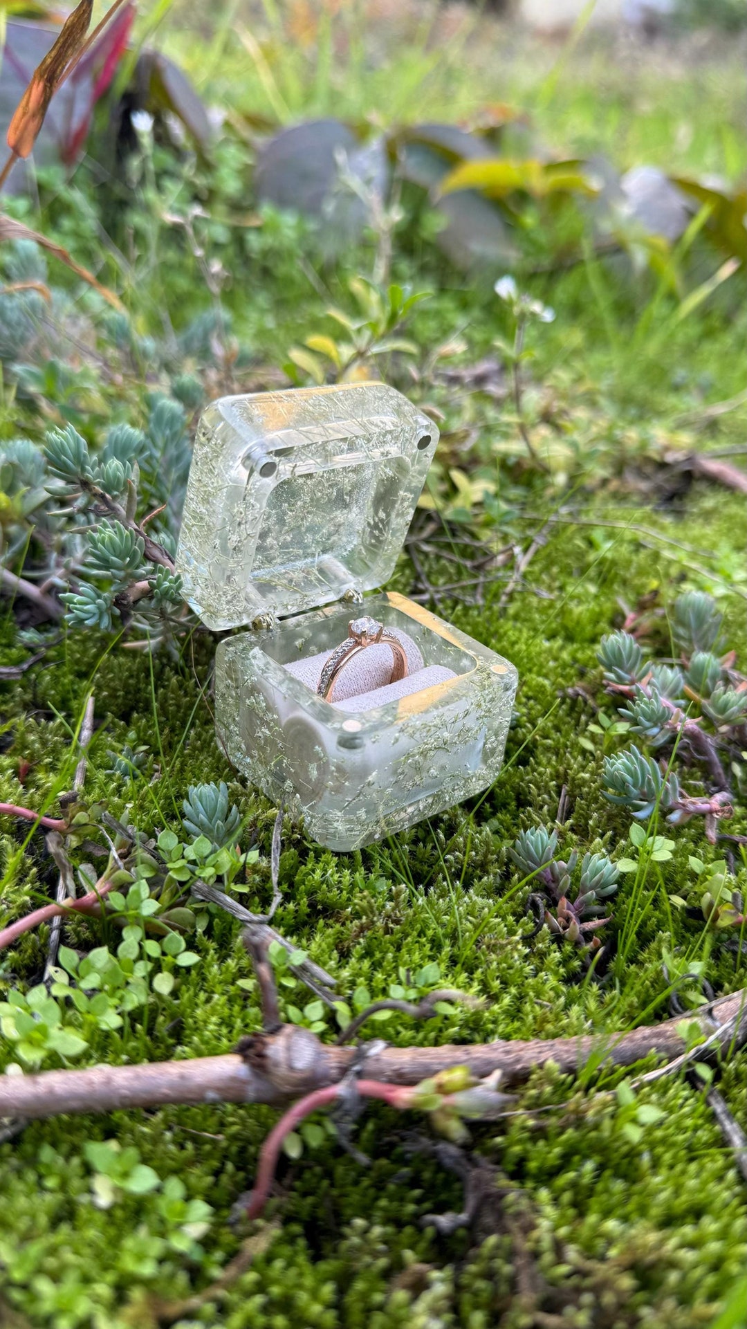 Elegant White Flowers Ring Box,proposal Ring Box, Engagement Ring Box ...