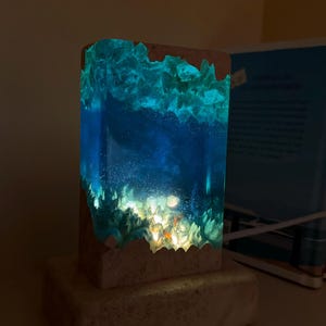 Ocean Theme Epoxy Night Light, Authentic Table Lamp, Deep Ocean Lamp ...