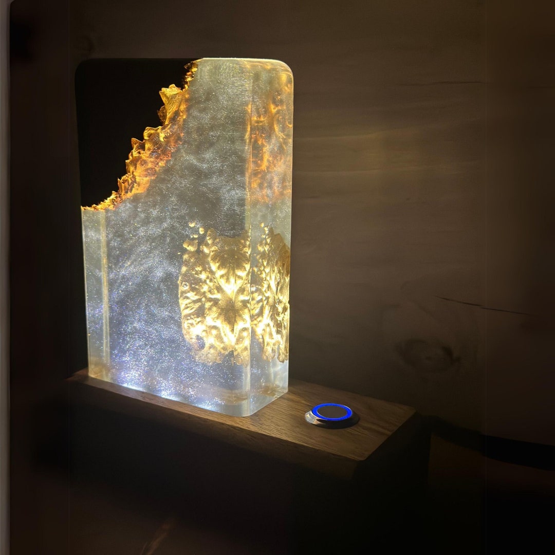 Resin Epoxy Lamp, Epoxy Night Light, Resin Lamp, Table Lamp, Wood Lamp ...