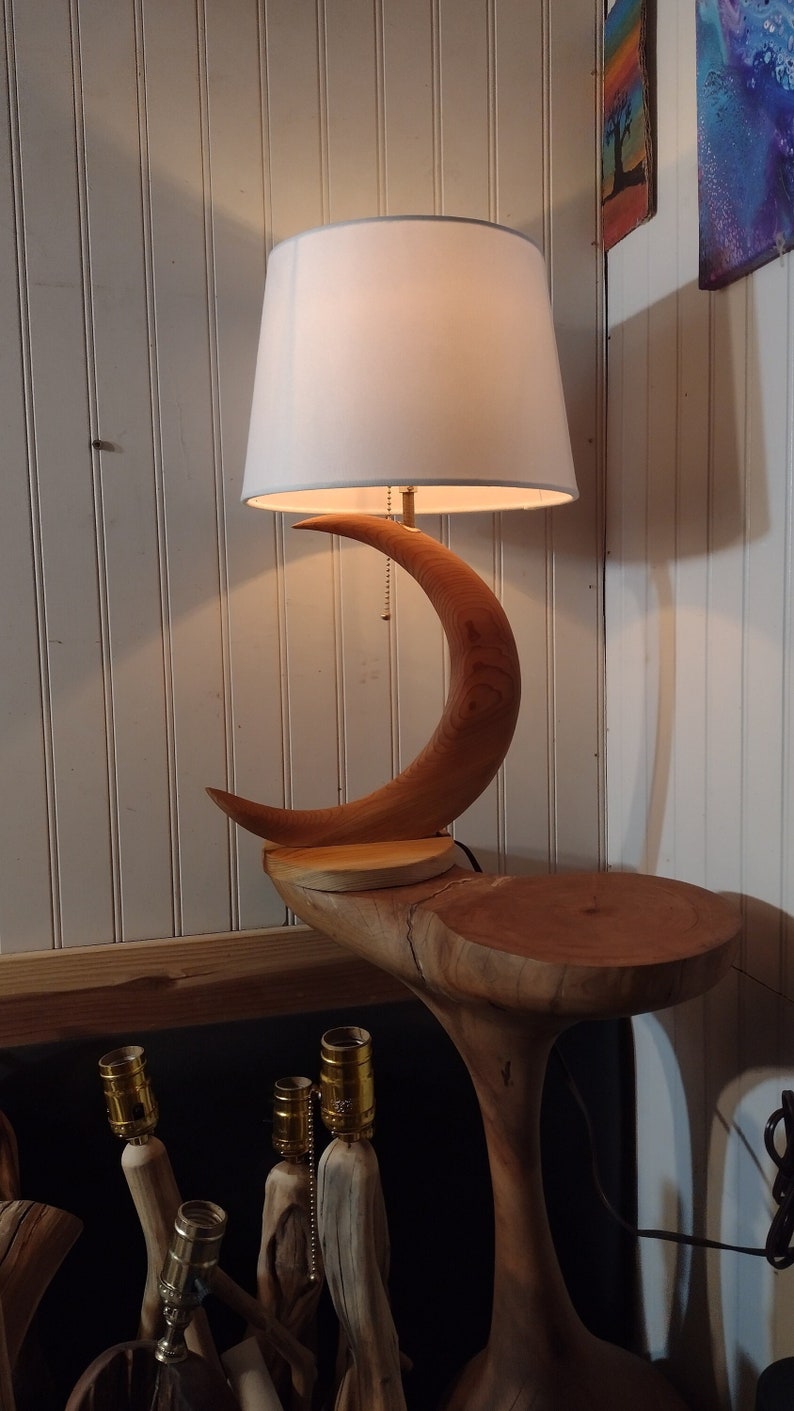 Mystical Moon Table Lamp, Wood Desk Lamp Night Light - Etsy
