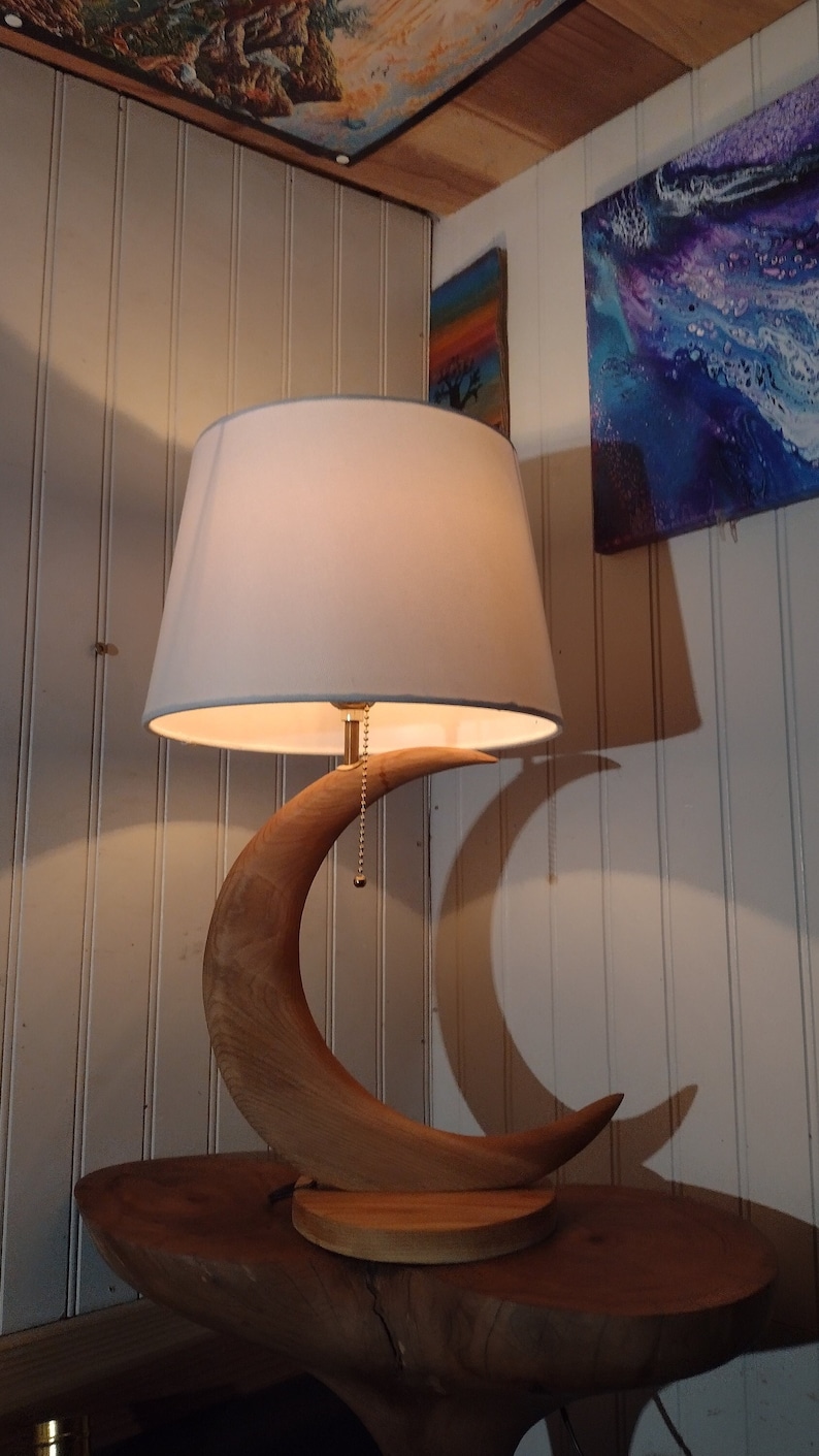 Mystical Moon Table Lamp, Wood Desk Lamp Night Light - Etsy