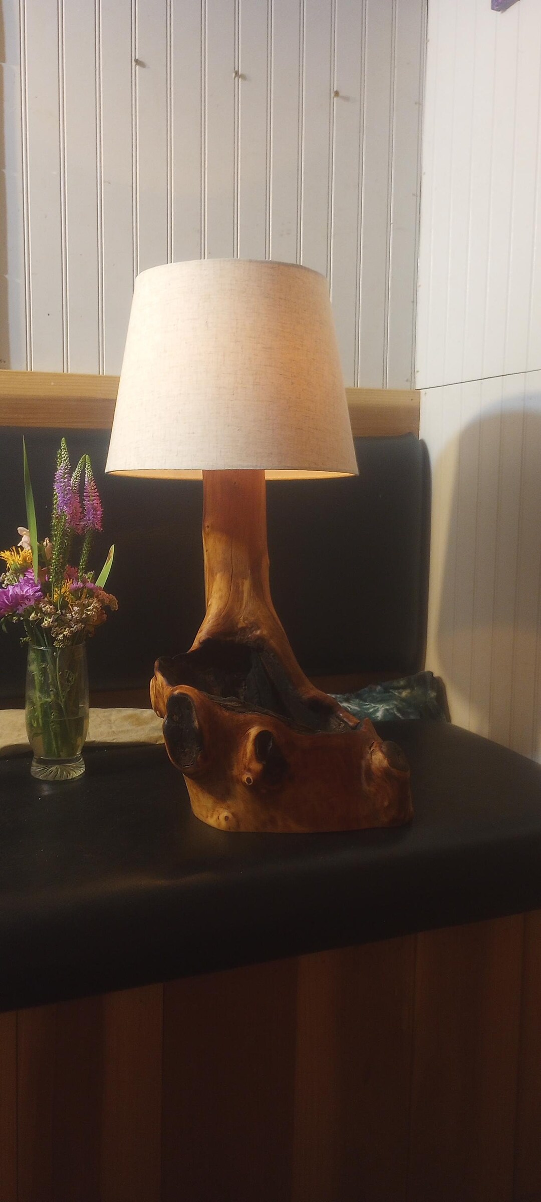 Tree Branch Log Lamp, Live Edge Burl Table Lamp - Etsy